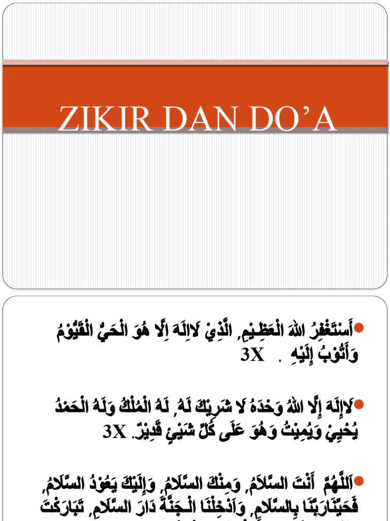 Zikir Dan Do'a | PDF