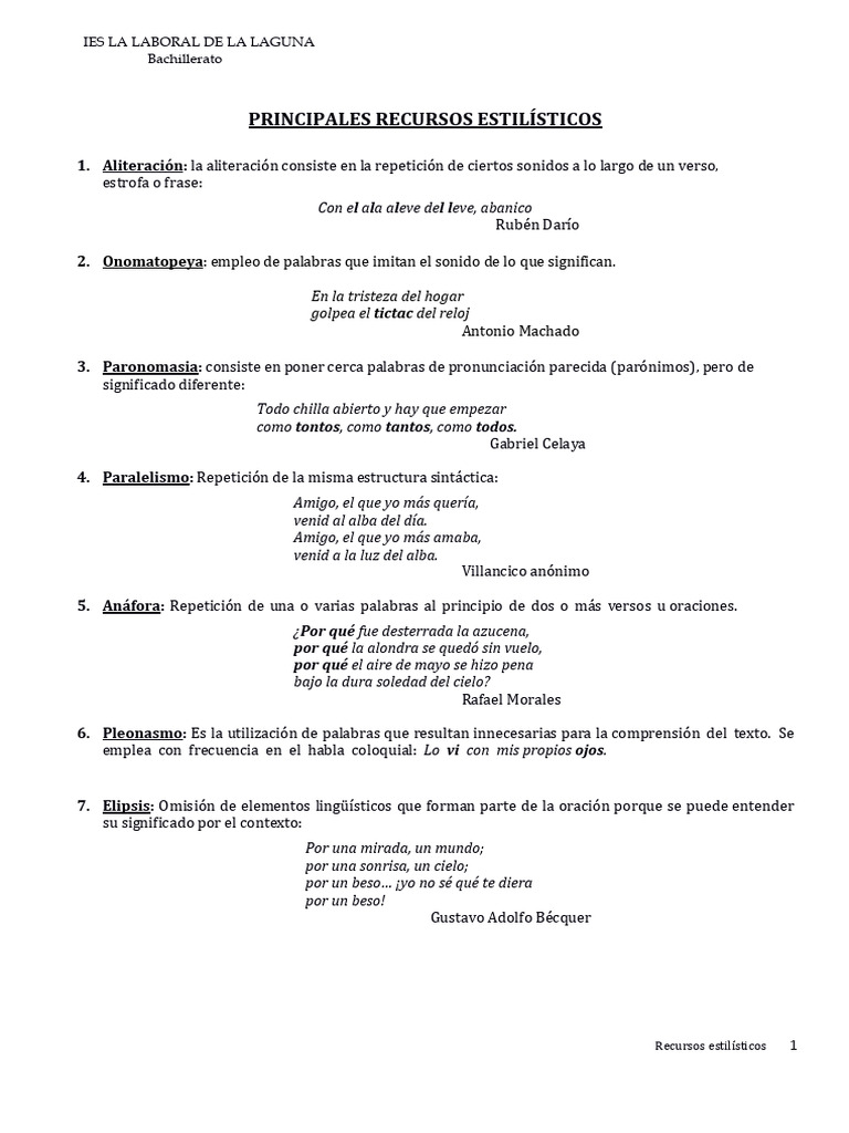 Recursos Estilísticos | PDF | Metáfora | Federico García Lorca