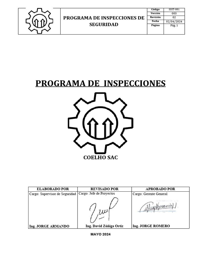 Programa de Inspecciones | Descargar gratis PDF | Herramientas