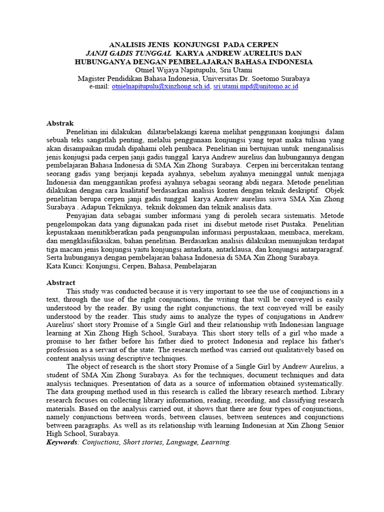 Janji Gadis Tunggal Karya Andrew Aurelius Dan | PDF | Seni & Disiplin Bahasa