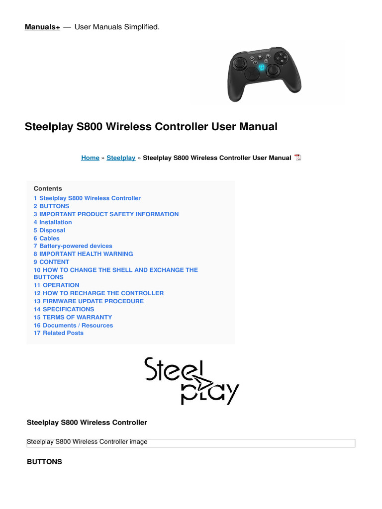 Controller Manual | Download Free PDF | Rechargeable Battery