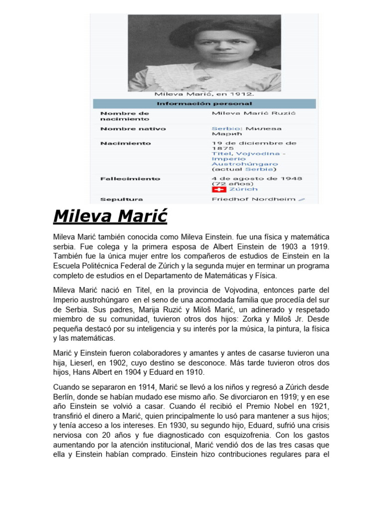 Mileva Marić | PDF