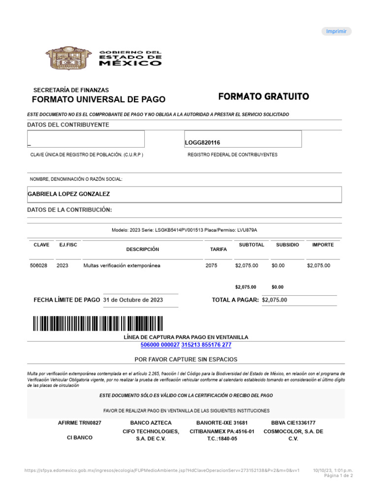 Formato Universal | PDF | Bancos | Servicios financieros