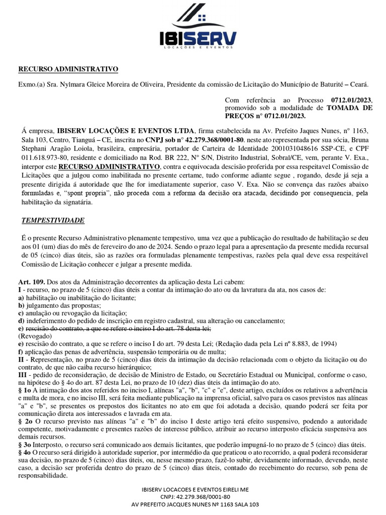 Modelo de Recurso Administrativo | Download grátis PDF | Administração ... Modelo de Recurso Administrativo | Download grátis PDF | Administração ...