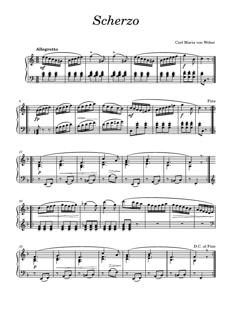 Grade 3 Scherzo - Carl - Maria - Von - Weber - Live - Audio | PDF