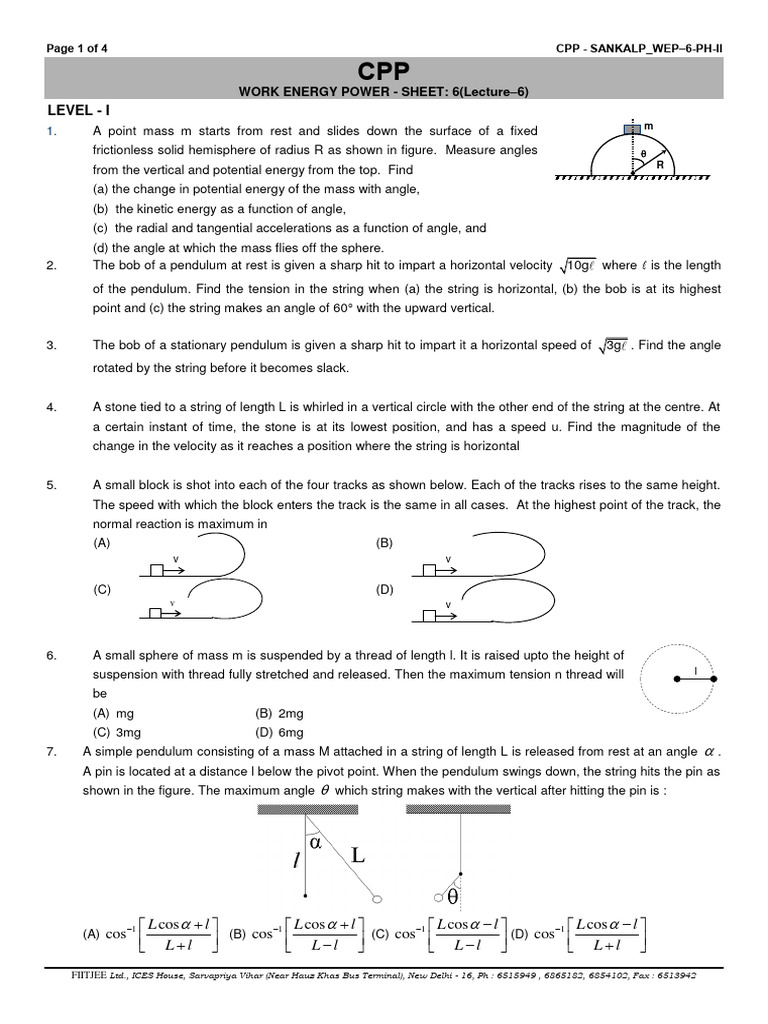 Sankalp - Phase Ii - Wep - 6 | PDF | Sphere | Force