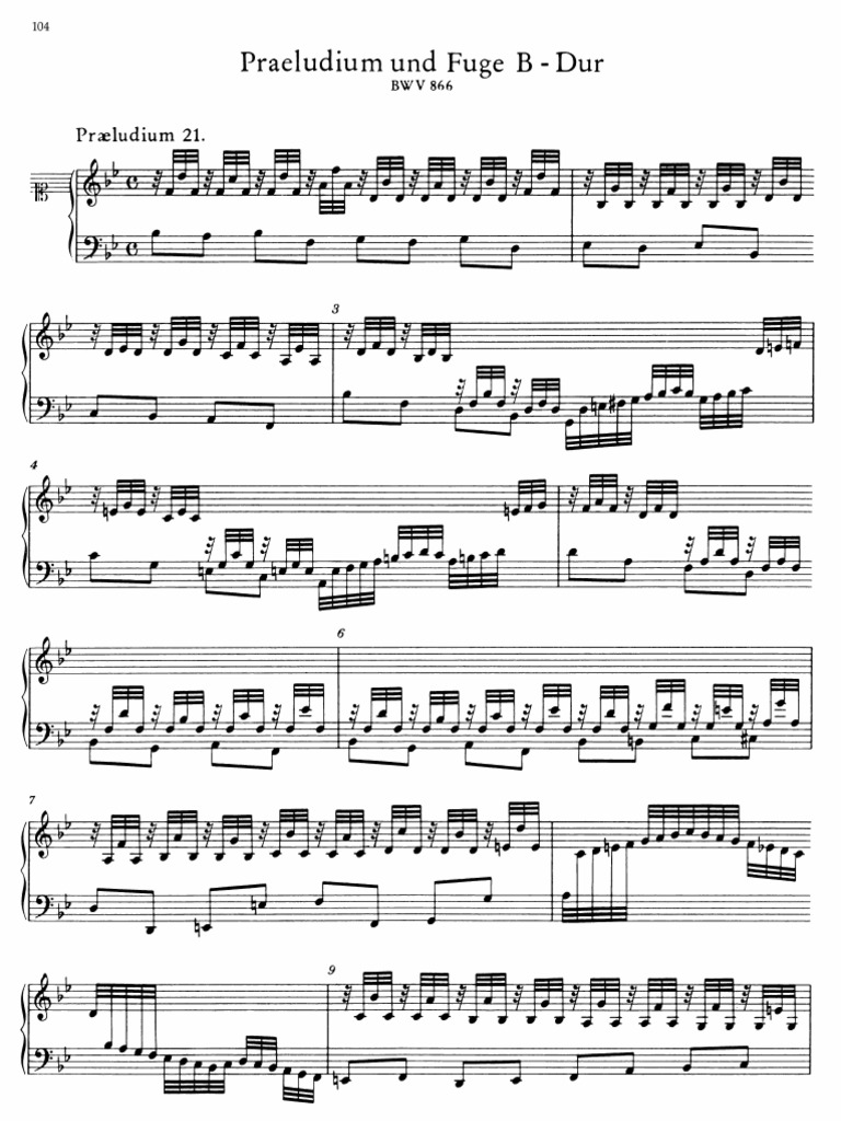 Bach Prelude and Fugue in Bflat | PDF