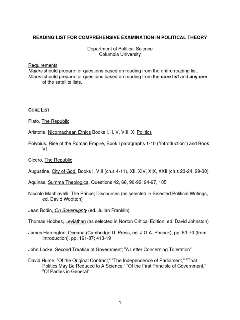 PT Comps Revised Reading List Final (Nov 2020) | PDF | Critical Theory ...