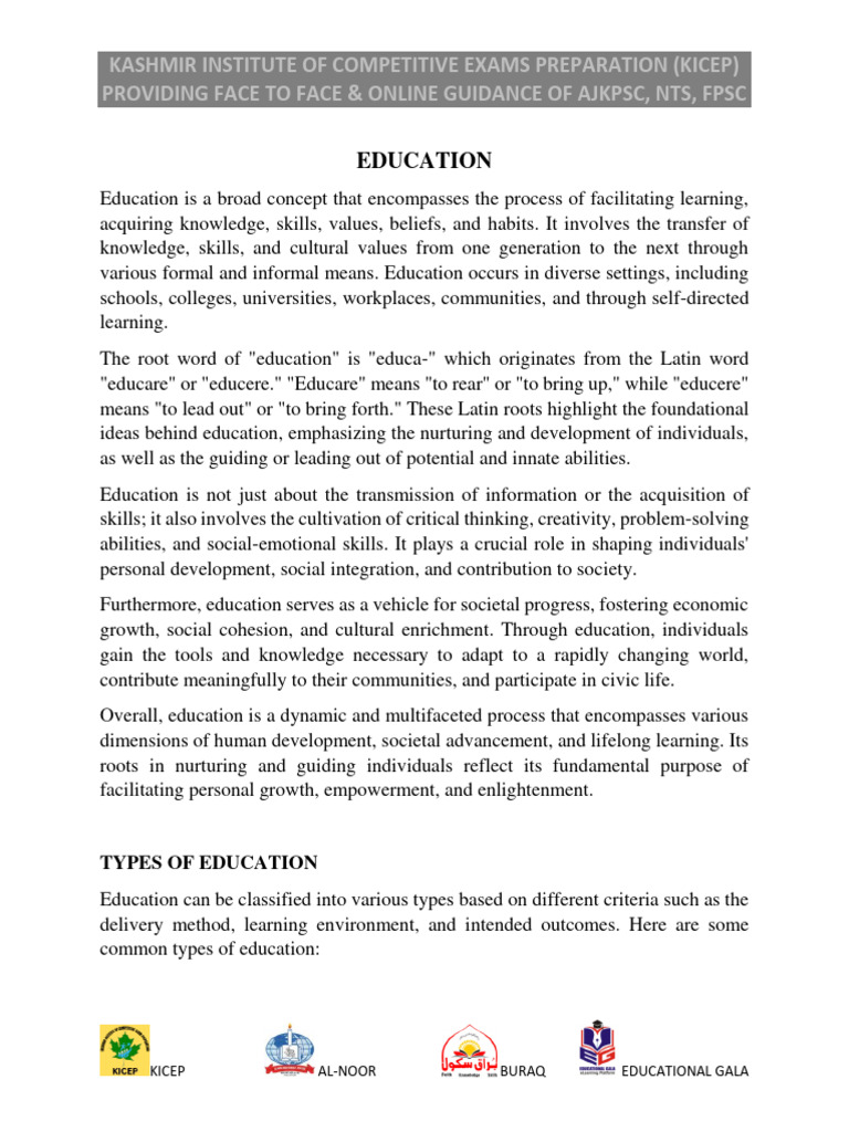 Education, Types, and Modes | Download Free PDF | Distance Education ...