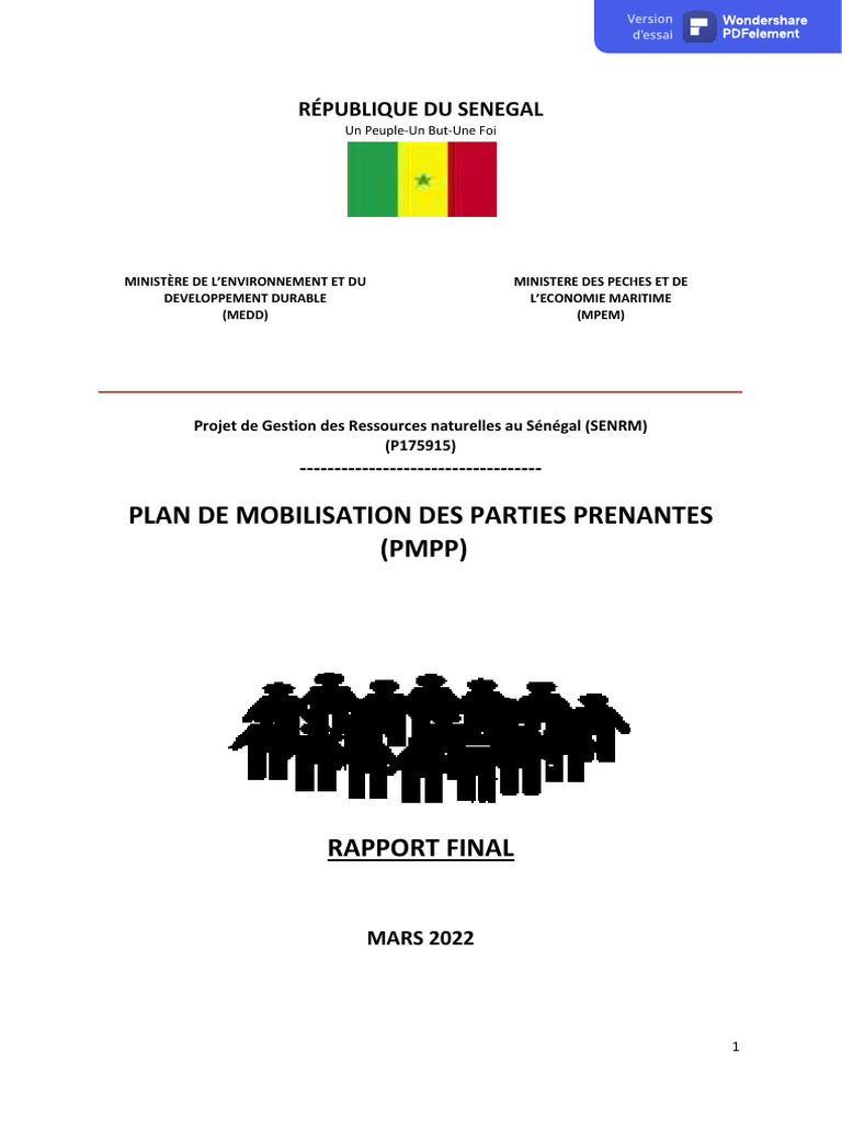 Plan de Mobilisation des Parties Prenantes | PDF | Environnement ...