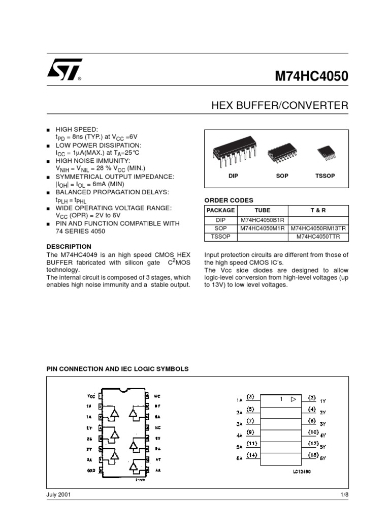 74HC4050 | Cmos | Electronic Circuits