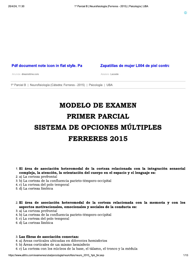 Modelo de Primer Parcial Opción 3 | PDF