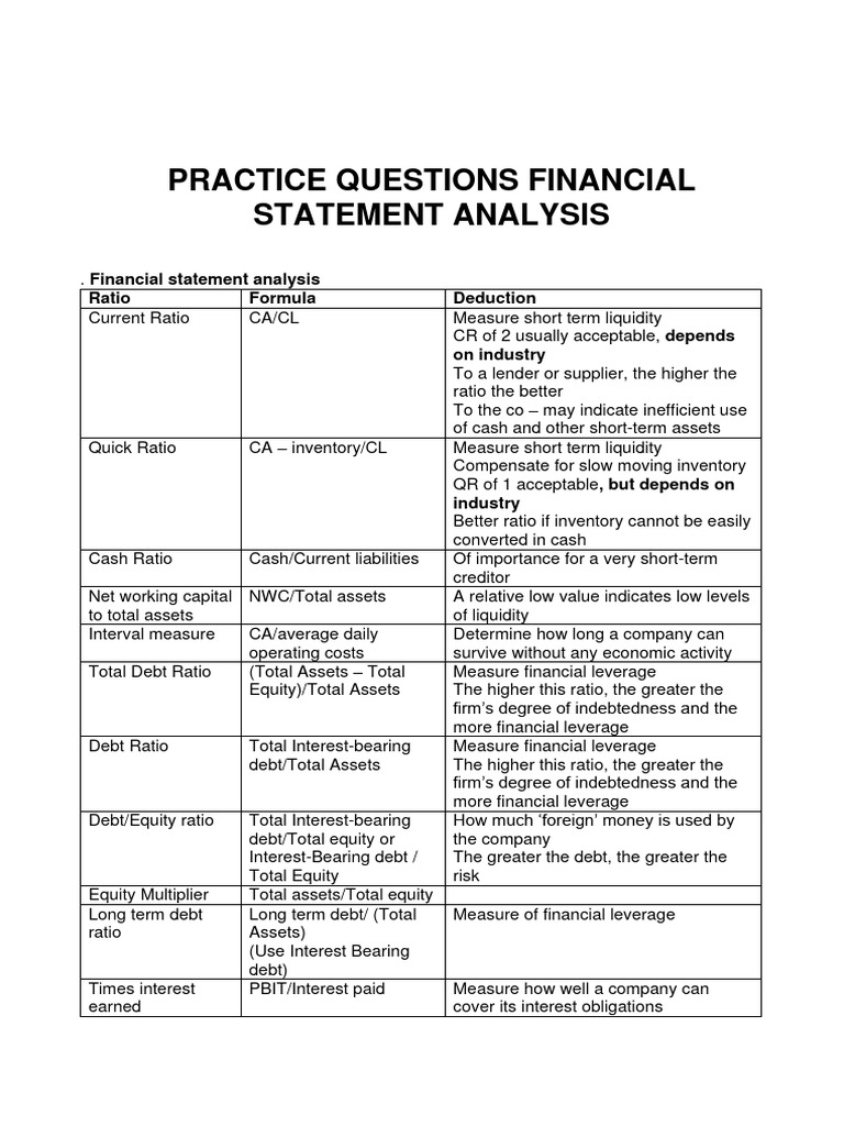 Financial Statement Analysis Guide | PDF | Equity (Finance) | Leverage (Finance)