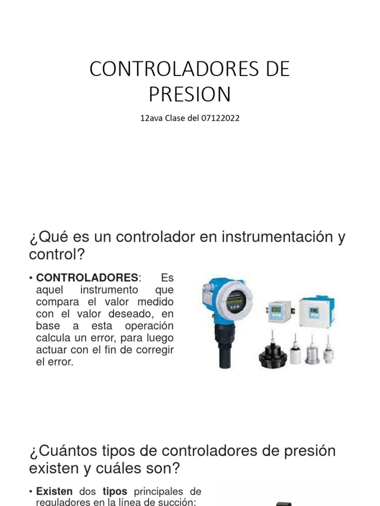 12ava Clase - Controladores de Presion - 07122022 | PDF | Señal analoga ...
