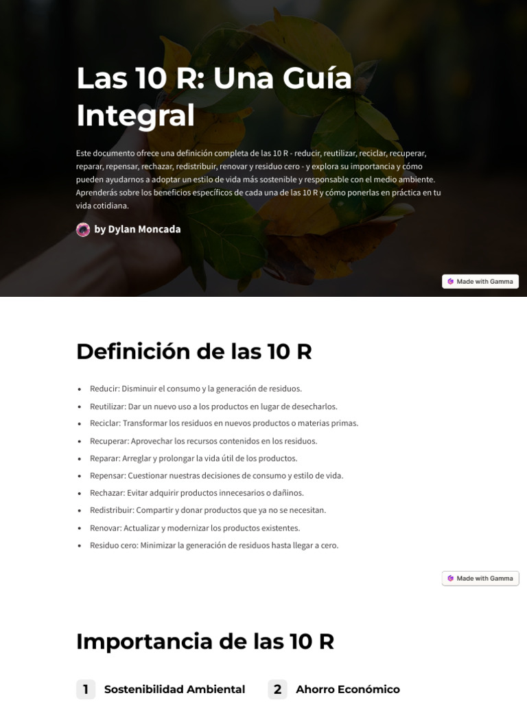 Las 10 R Una Guia Integral | PDF | Residuos | Sustentabilidad