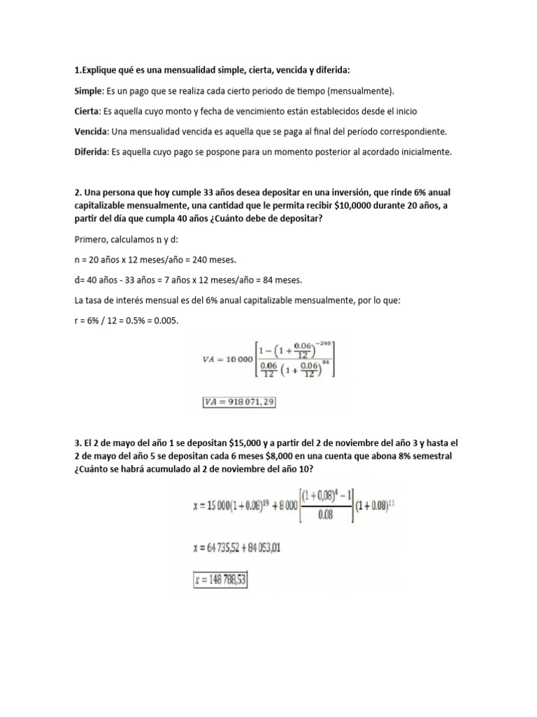 Tarea 2, Matematica Aplicada 2 | PDF | Bancos | Interés