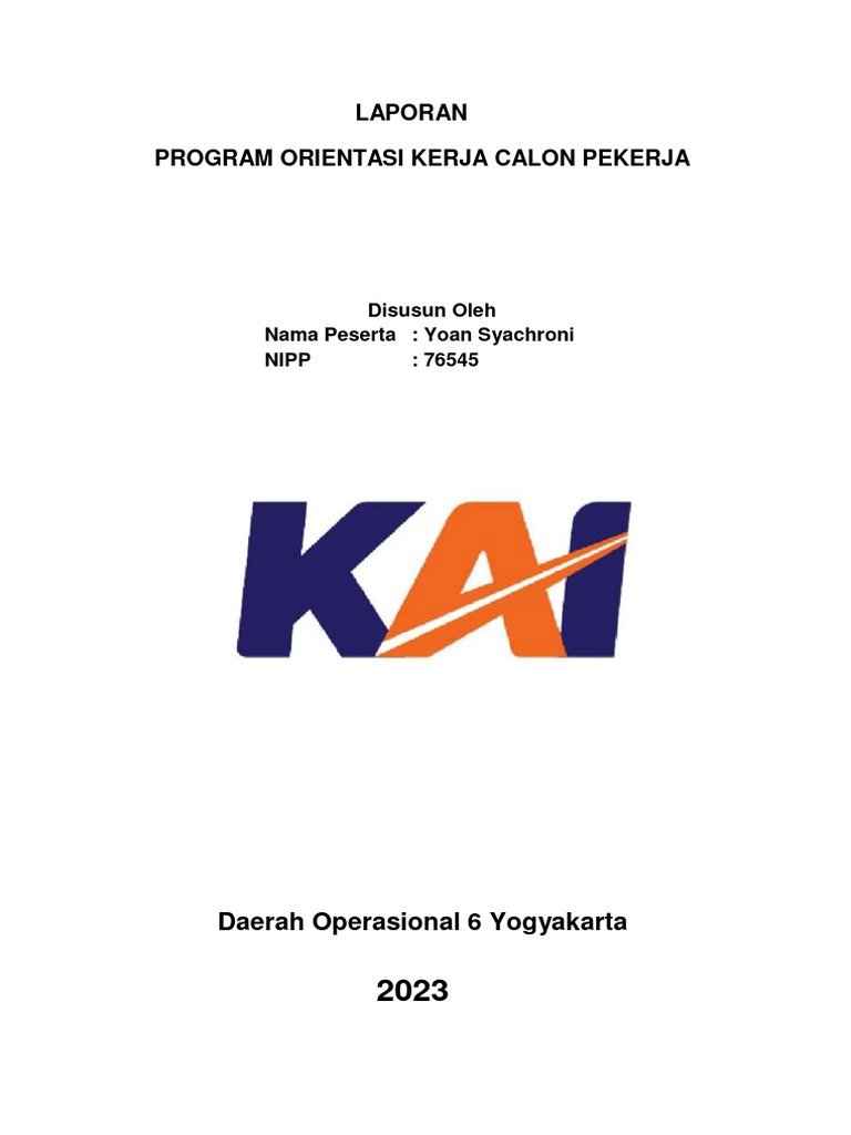 Laporan Orientasi Kereta Api | PDF