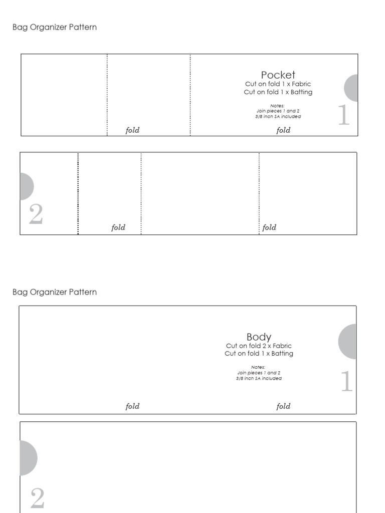 Bag Organizer Pattern | PDF