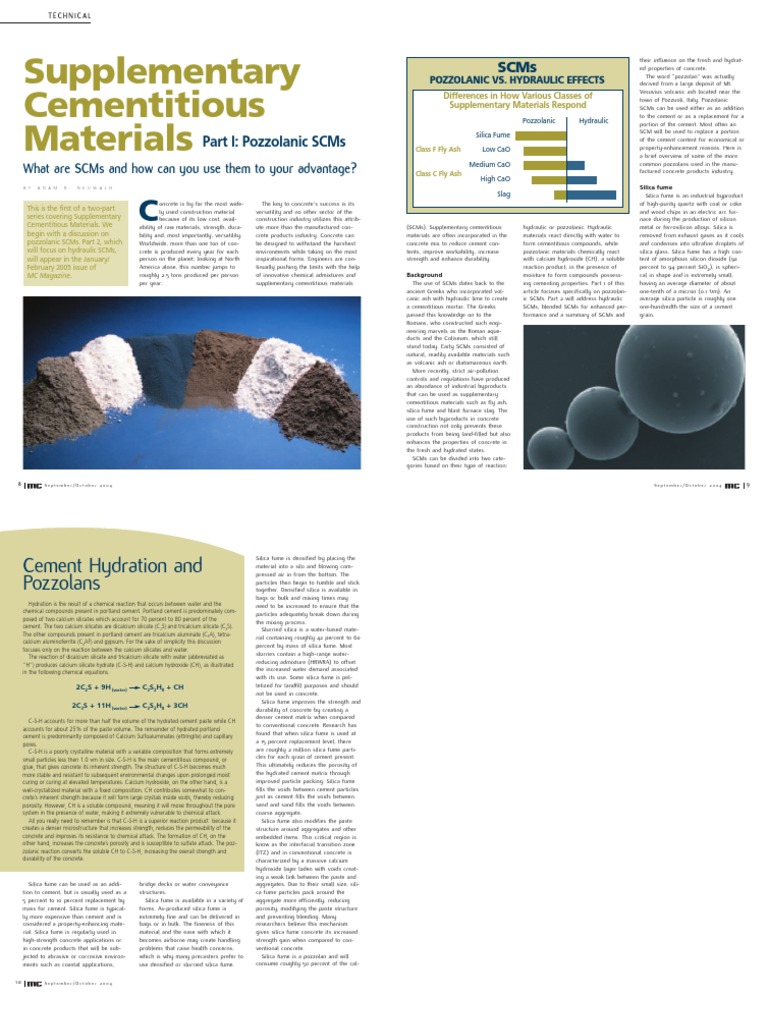 Understanding Pozzolanic SCMs in Concrete | PDF | Fly Ash | Concrete