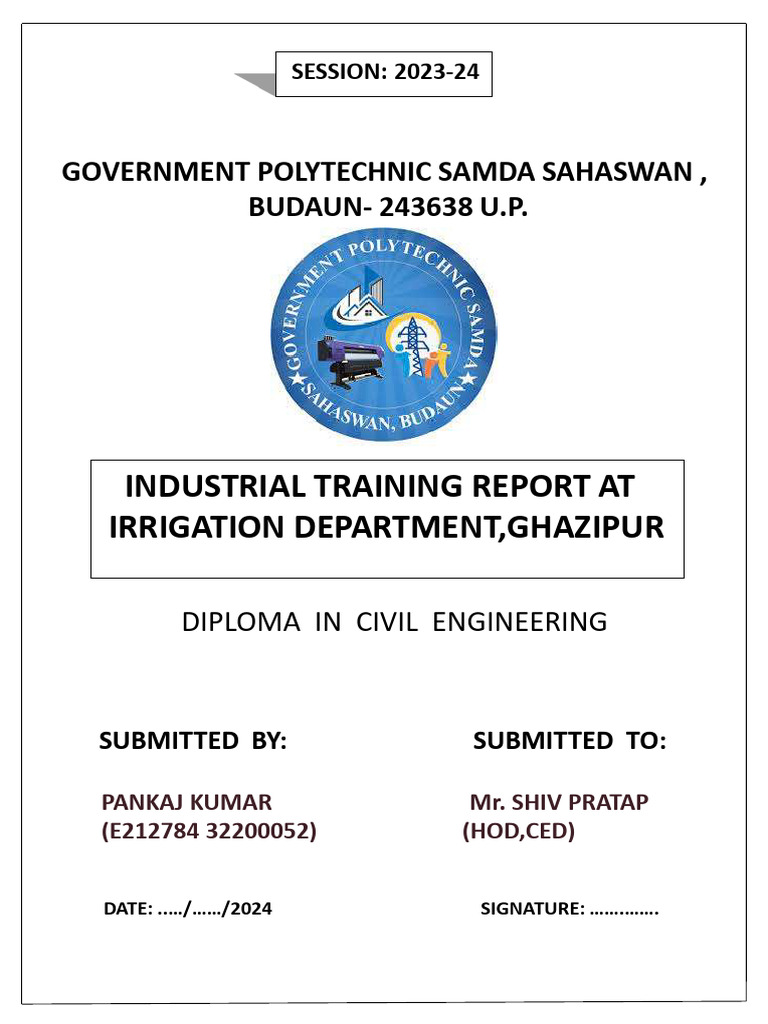 Polytechnic Training Report: Irrigation | PDF | Irrigation | Hydrology