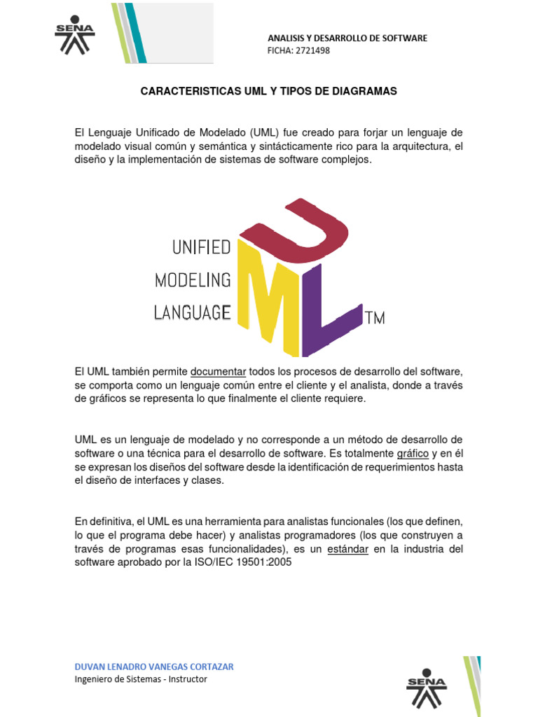 Caracteristicas y Tipos de Diagramas UML | PDF | Lenguaje de modelado unificado | Software