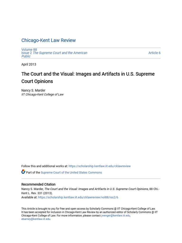 The Court and The Visual - Images and Artifacts in U.S. Supreme Co ...