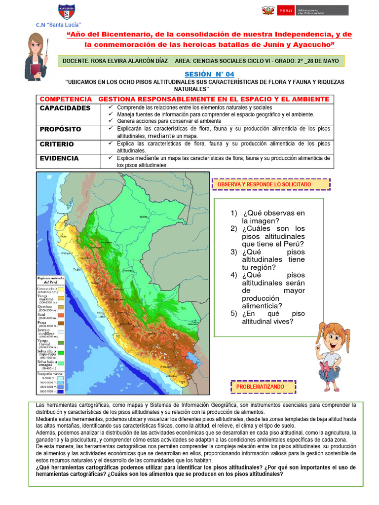 Guia S4 - Espacios Geográficos de Las 8 Regiones Naturales | PDF ...