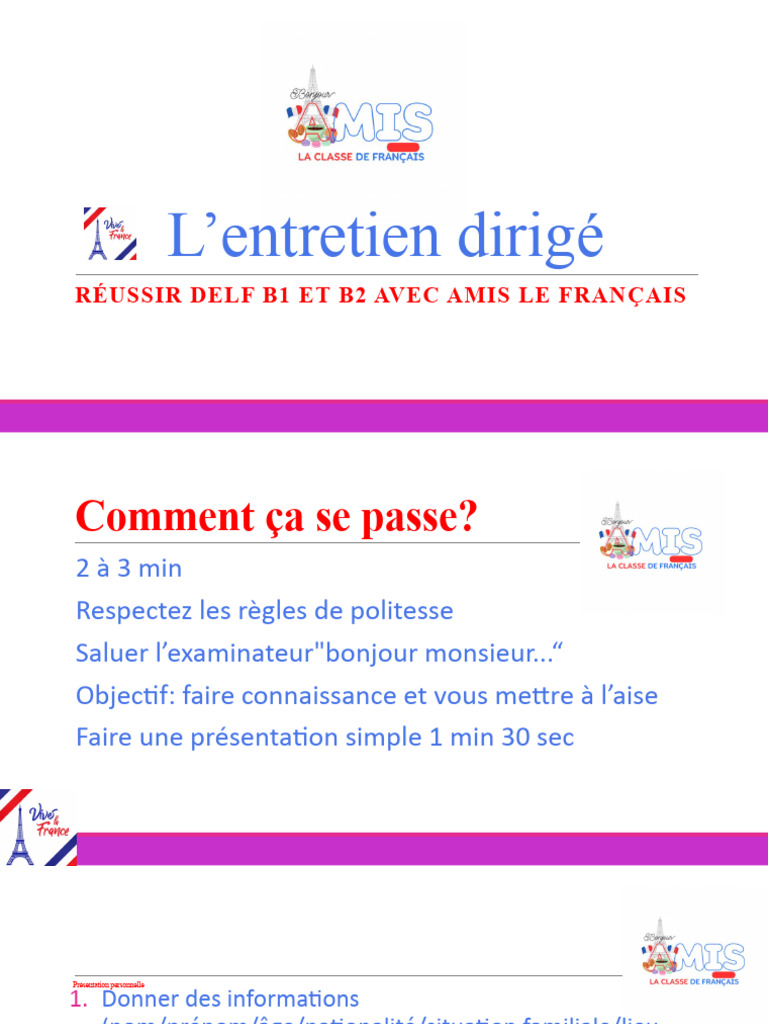 Entretien Dirigé Delf b1 | PDF | Arts du langage et discipline | Études ...