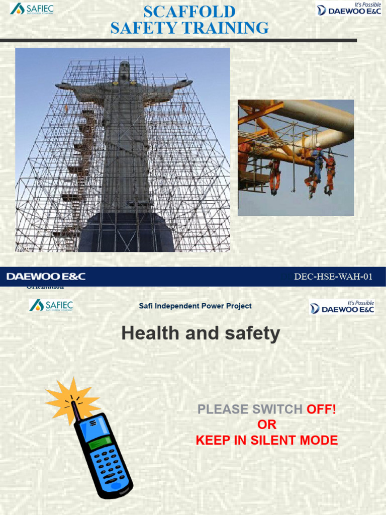 DW-HSE-TM03 Scaffolding Safety 2807 | PDF | Scaffolding | Equipment