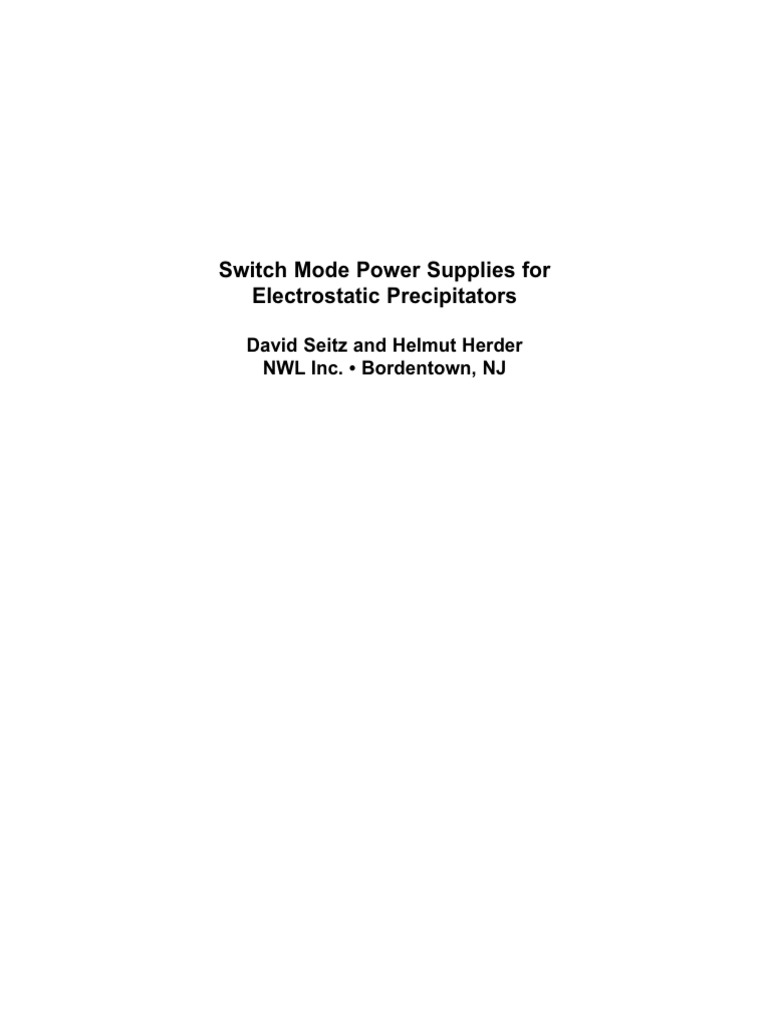 ElectroStaticPercipitator SMPS NWL | PDF | Power Supply | Rectifier