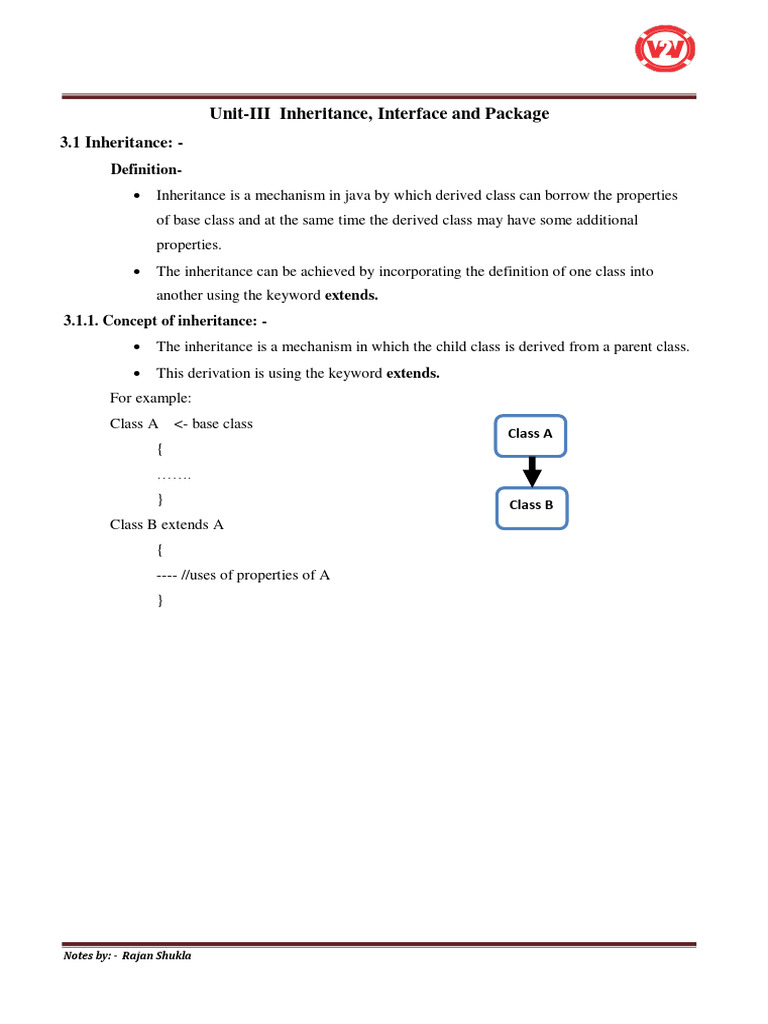 220245-MSBTE-22412-Java (Unit 3) | PDF | Method (Computer Programming) | Inheritance (Object ...