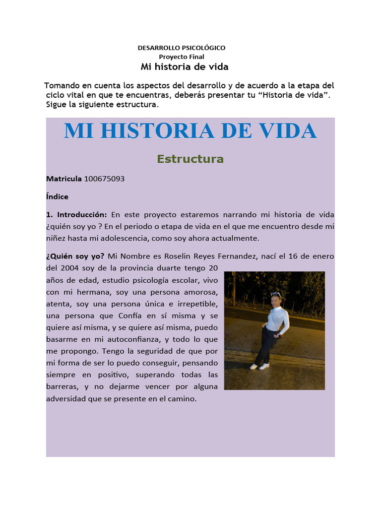 Mi Historia de Vida Estructura | PDF | Creatividad