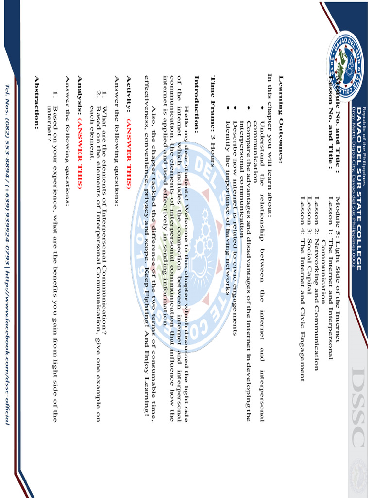 Module 5 Light Side of The Internet - 2 | PDF | Communication ...