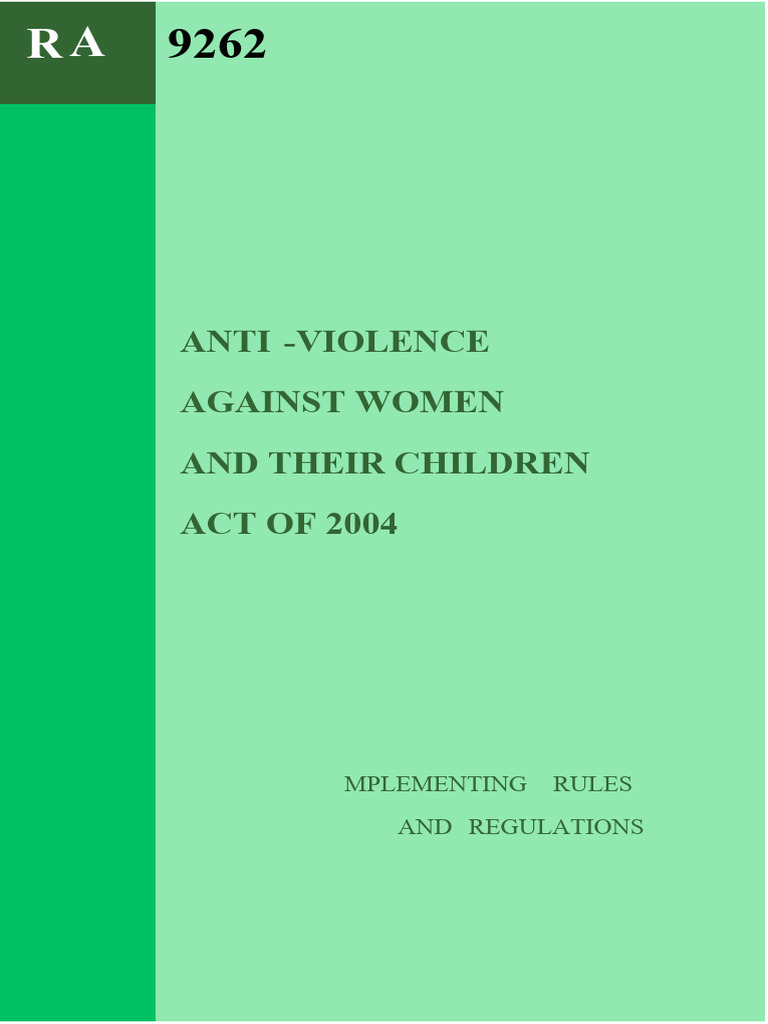 Republic Act 9262 | PDF | Restraining Order | Domestic Violence