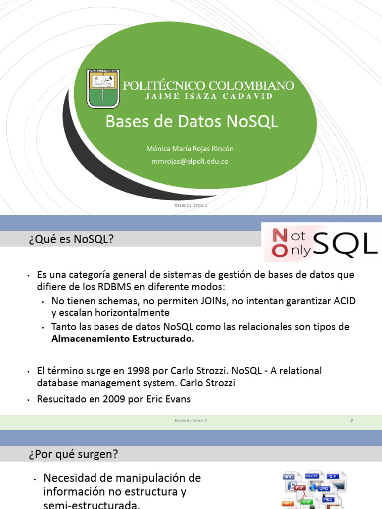 1 Introduccion Nosql Descargar Gratis Pdf No Sql Bases De Datos