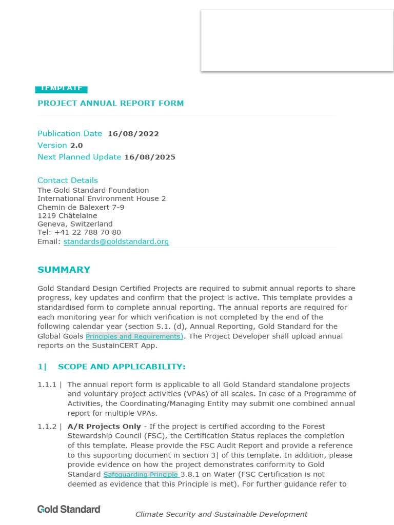 T PerfCert - V2.0 Project Annual Report Form | PDF | Forest Stewardship ...