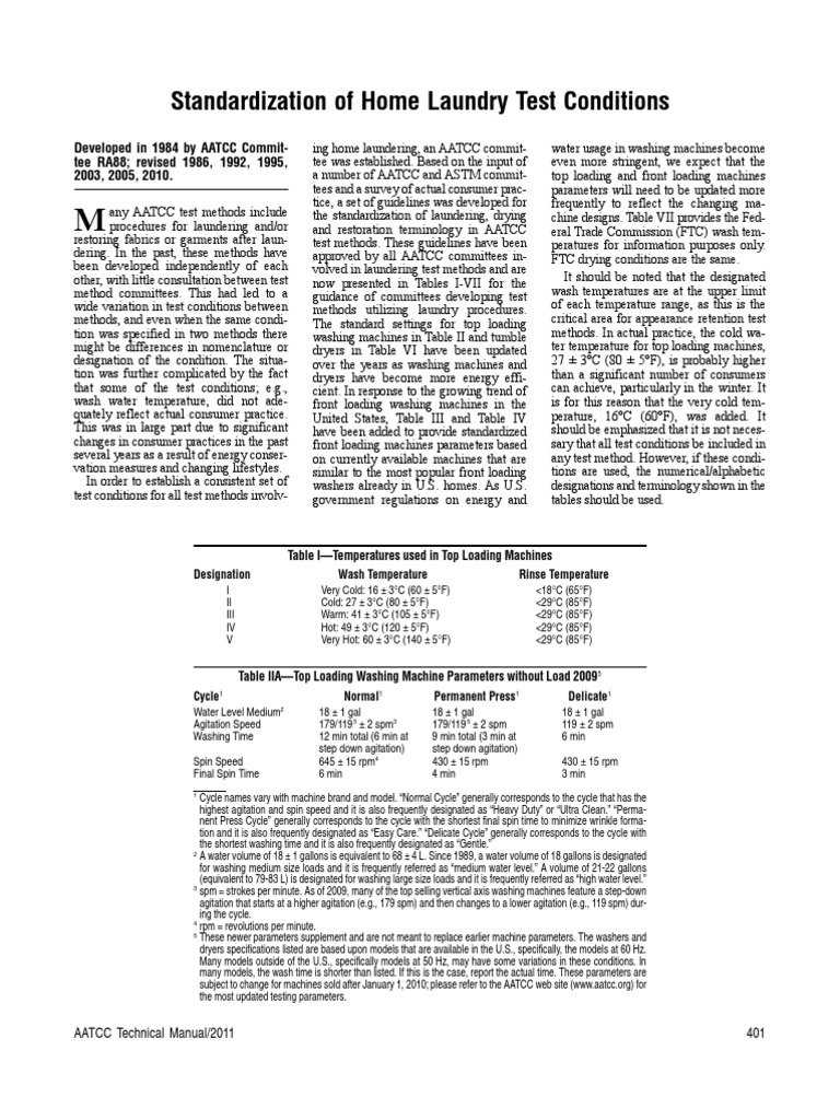 Standardization of Home Laundry Test Conditions: A Comprehensive Guide ...