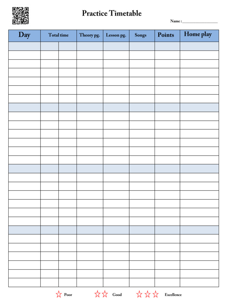 Practice Timetable New | PDF
