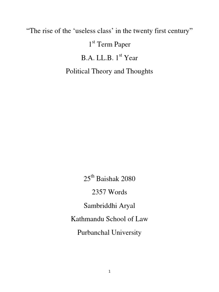 The Rise of The "Useless Class" in The 21st Century | PDF | Agriculture ...