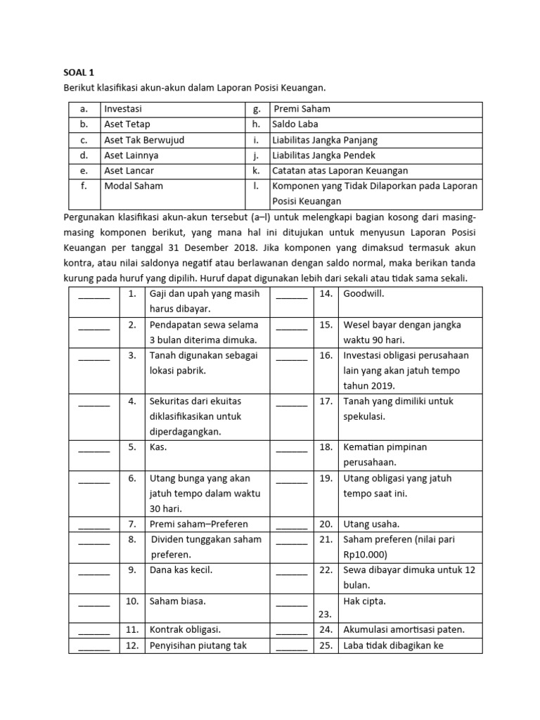 Manual Solution - Akm 1 - Lap Posisi Keuangan Dan Arus Kas | PDF