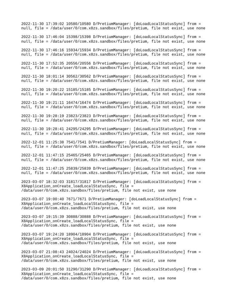 PretiumManager Log: File Not Found | PDF | Technology & Engineering