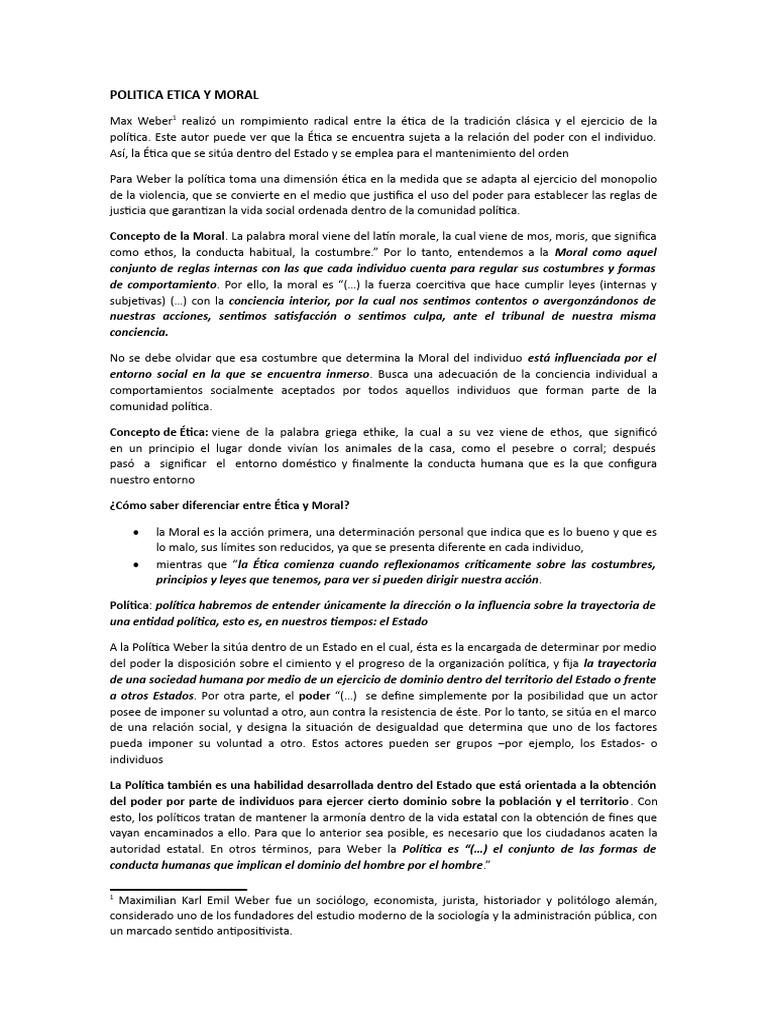 Politica Etica y Moral | PDF | Moralidad | Estado (política)