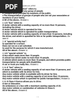 Taxi Licensing Example Test Questions With Answers PDF | PDF ...