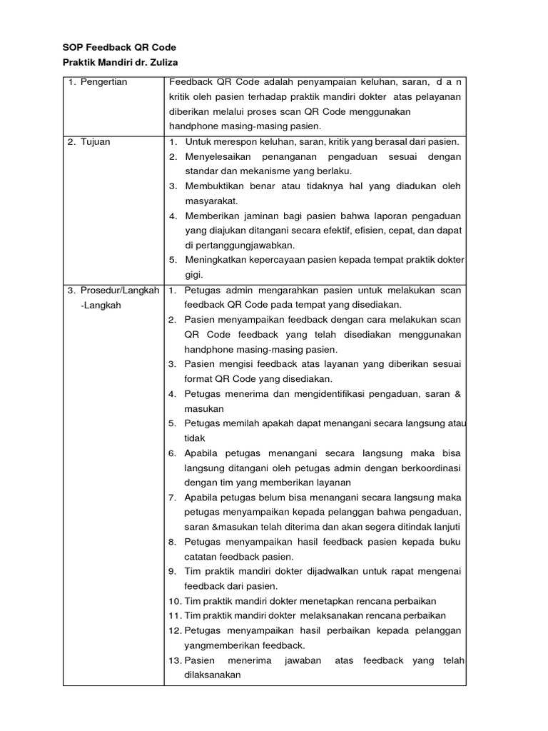 SPO Feedback QR Code | PDF | Bisnis