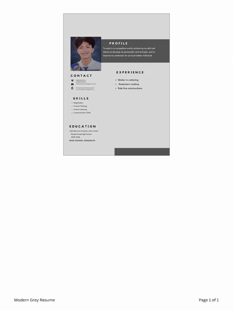 Modern Grey Resume - 20240408 - 130134 - 0000 | PDF