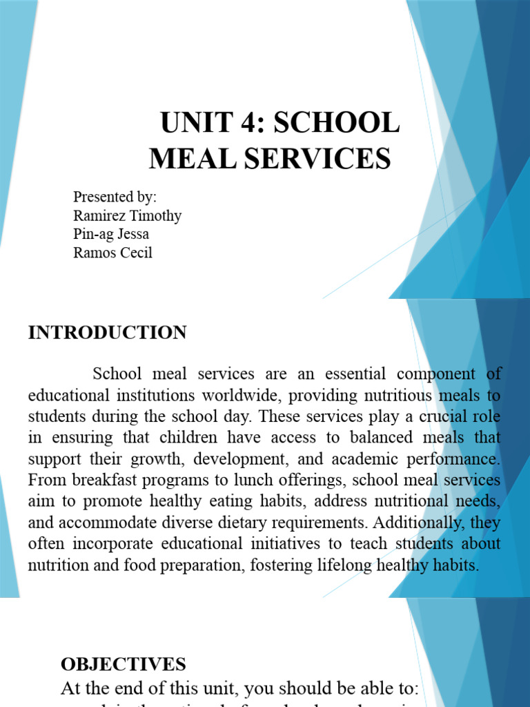 School Meal Services Overview | PDF | School Meal | Meal