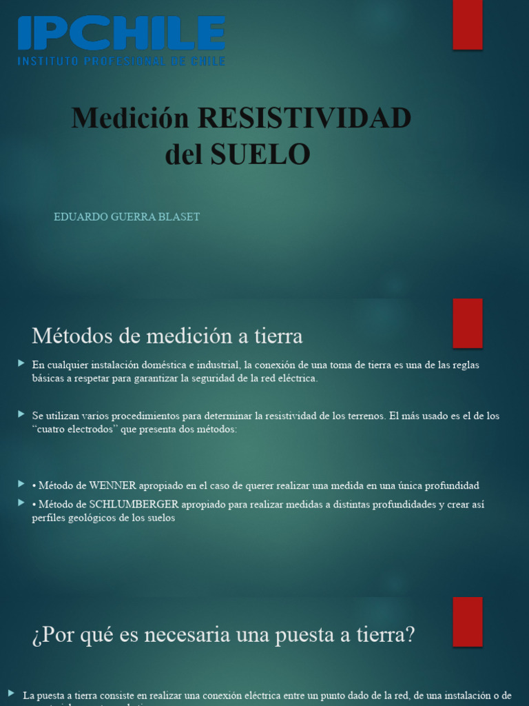 Medición Resistividad Del Suelo - Método Wenner | PDF | Resistividad Eléctrica y Conductividad ...