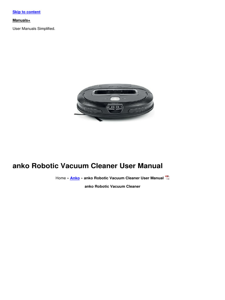 Robotic Vacuum Cleaner Manual | PDF | Vacuum Cleaner | Battery Charger