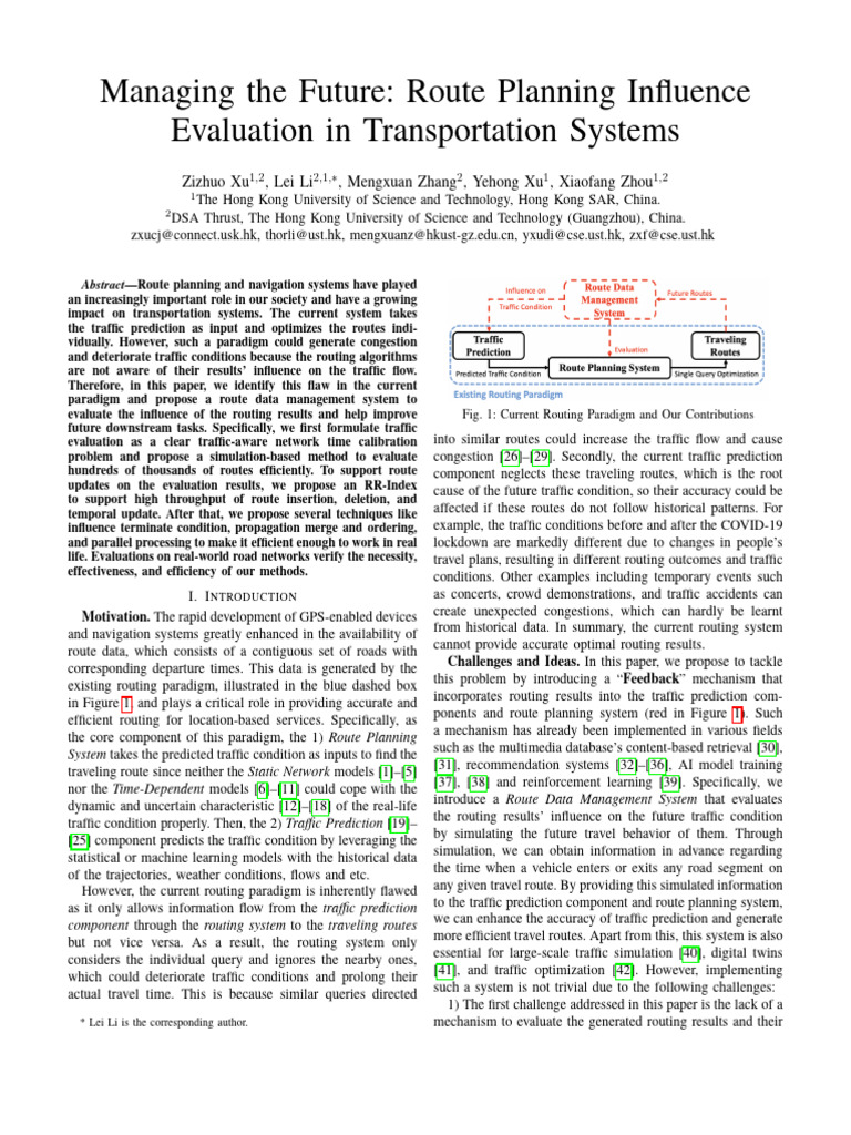 ICDE 2024 Managing The Future Route Planning Influence Evaluation in ...