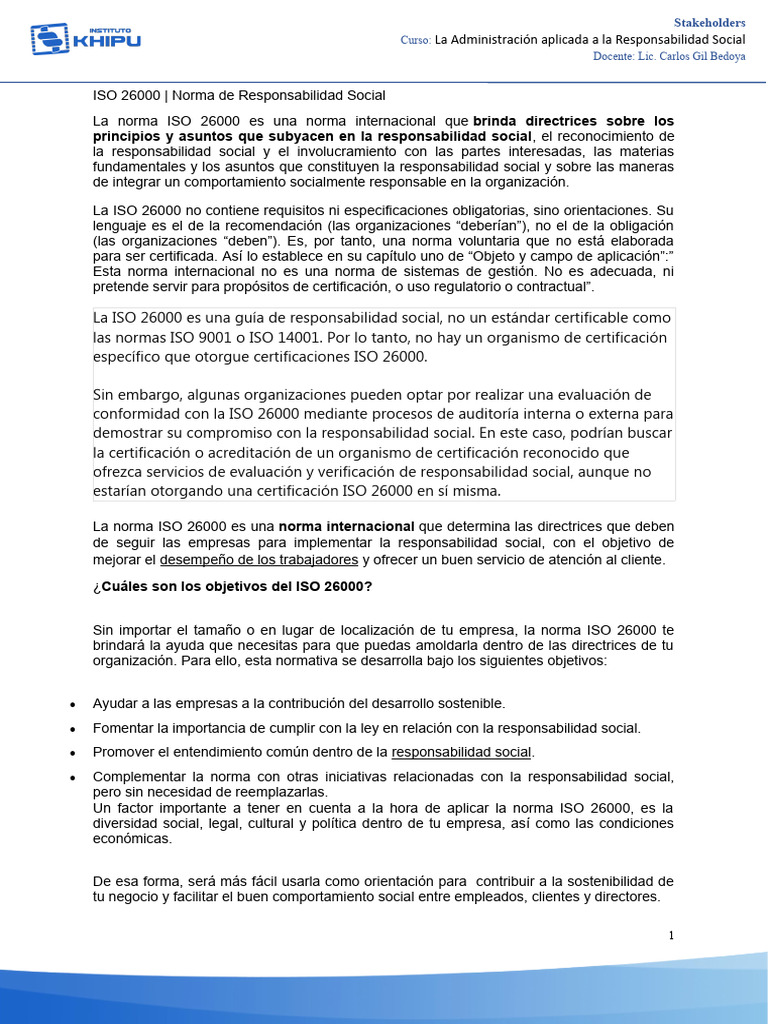 Iso 26000 | PDF | Business | Responsabilidad social corporativa